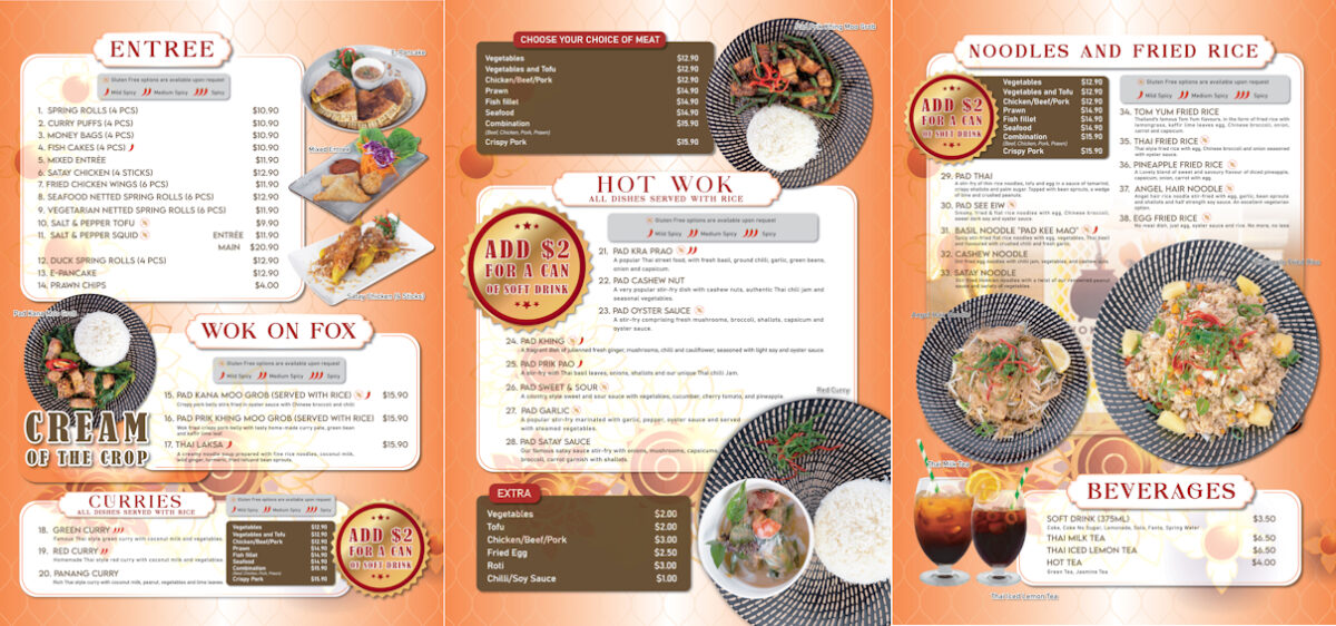 Menus • WOK ON FOX